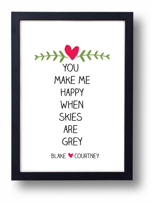 Engagement, Anniversary Or Wedding Gift Idea- You Make Me Happy When ...